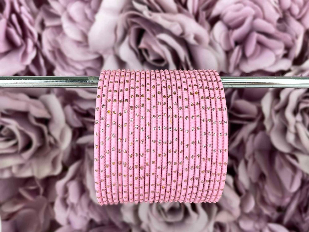 Light Pink Dotted Bangles - Indian Jewellery - Etsy