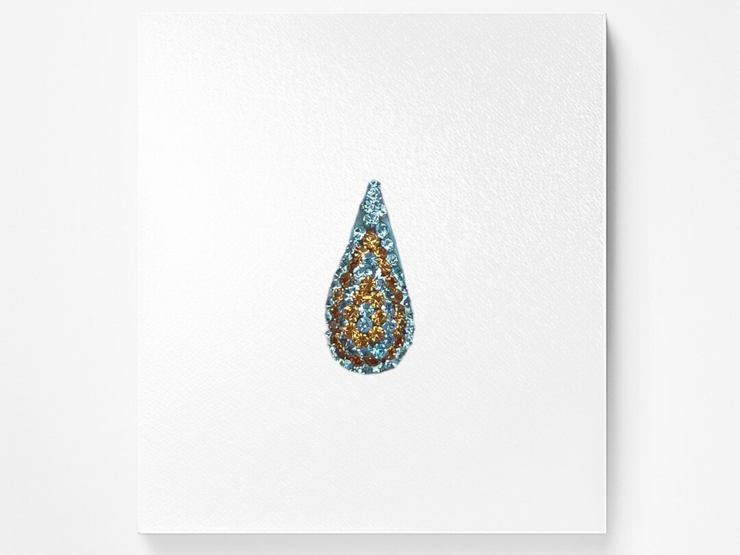 Sky Blue and Gold Teardrop Bindi - Indian Jewellery - Etsy