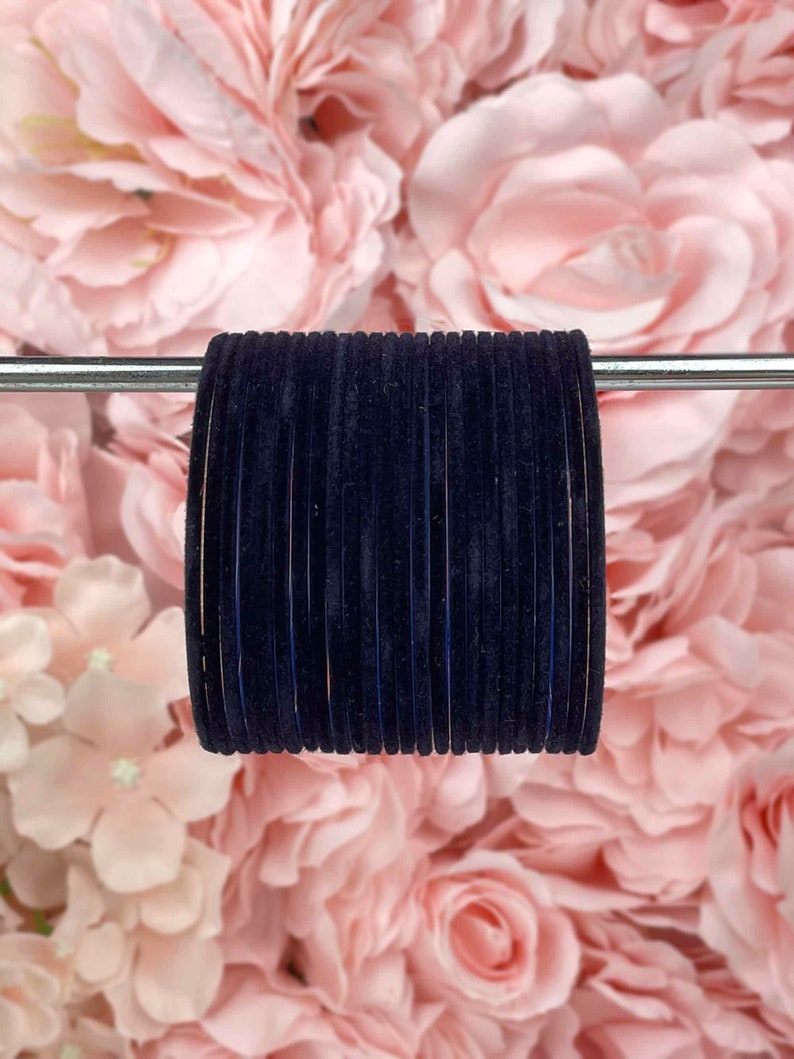 Navy Blue Velvet Bangles Indian Jewellery - Etsy