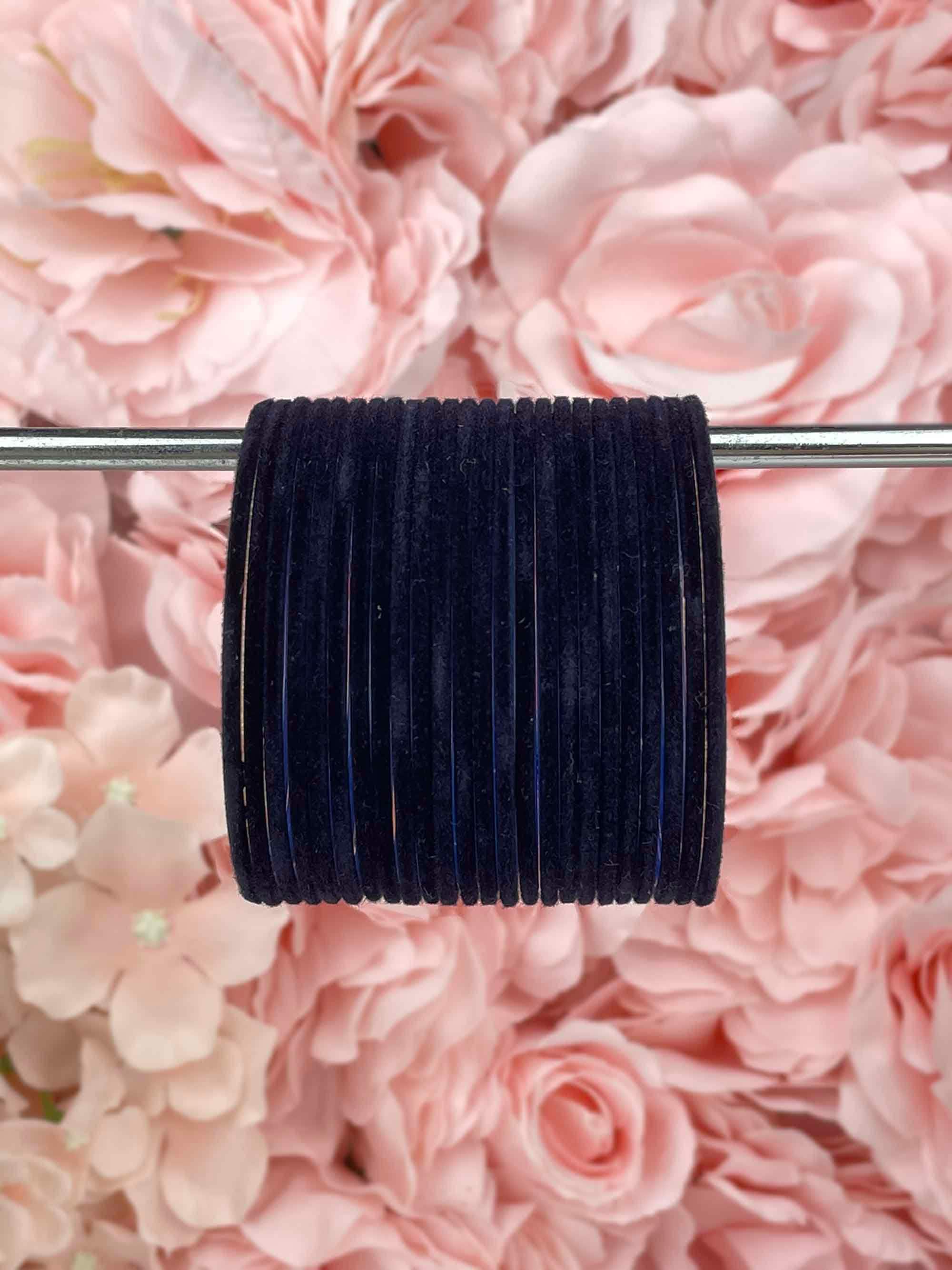 Navy Blue Velvet Bangles - Indian Jewellery - Etsy