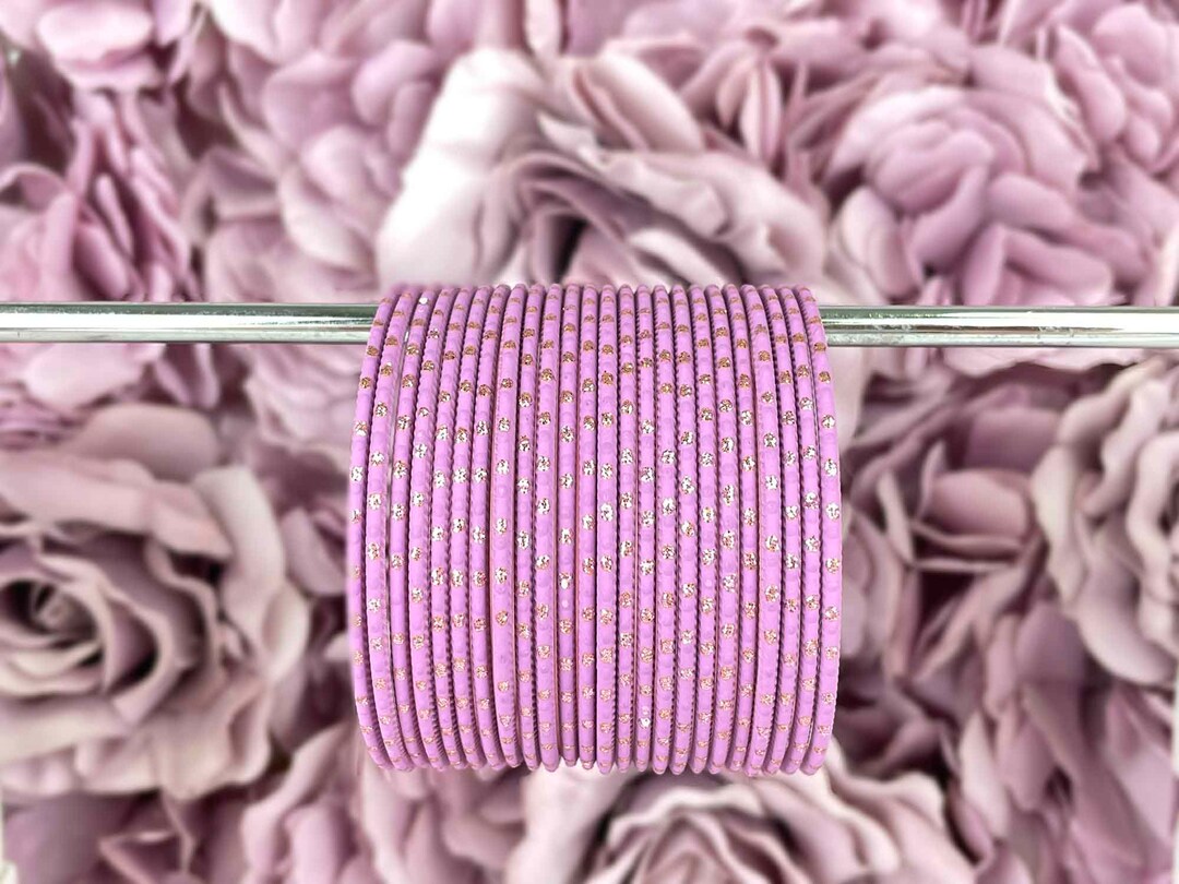 Dark Lilac Dotted Bangles Indian Jewellery - Etsy UK