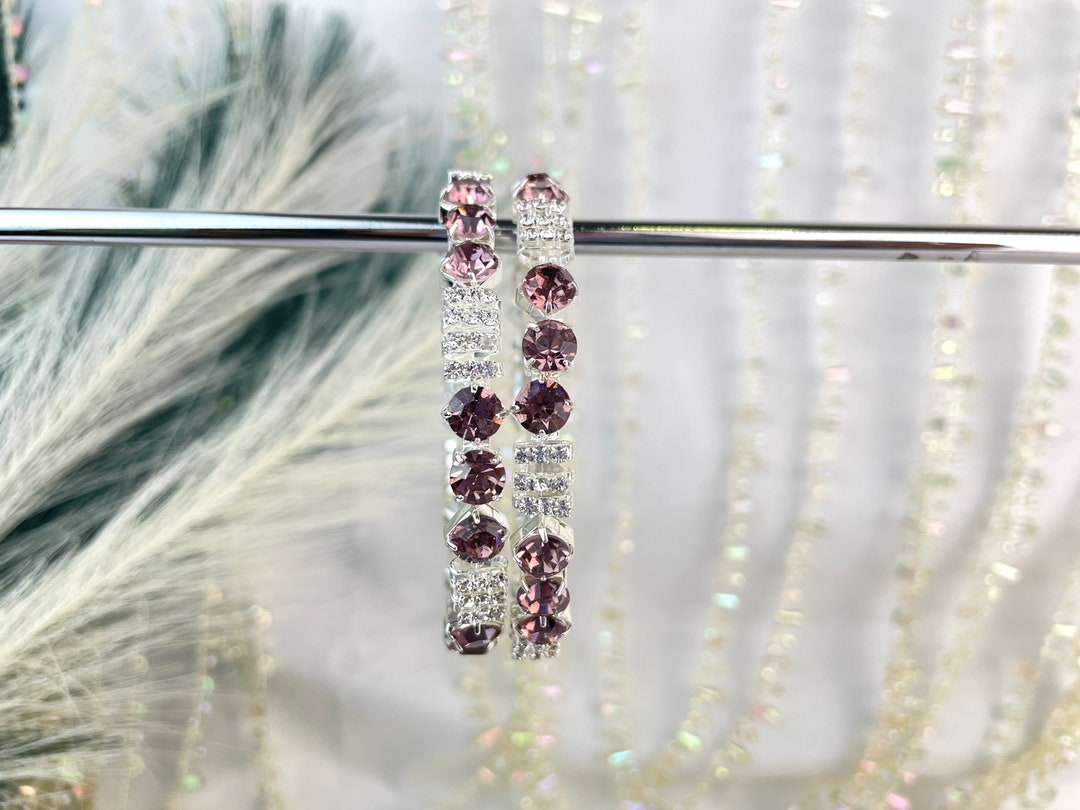 Purple and Silver Crystal Kara Set of 2 - Indian Jewellery - Etsy