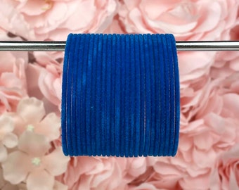 Royal Blue Velvet Bangles Indian Jewellery - Etsy
