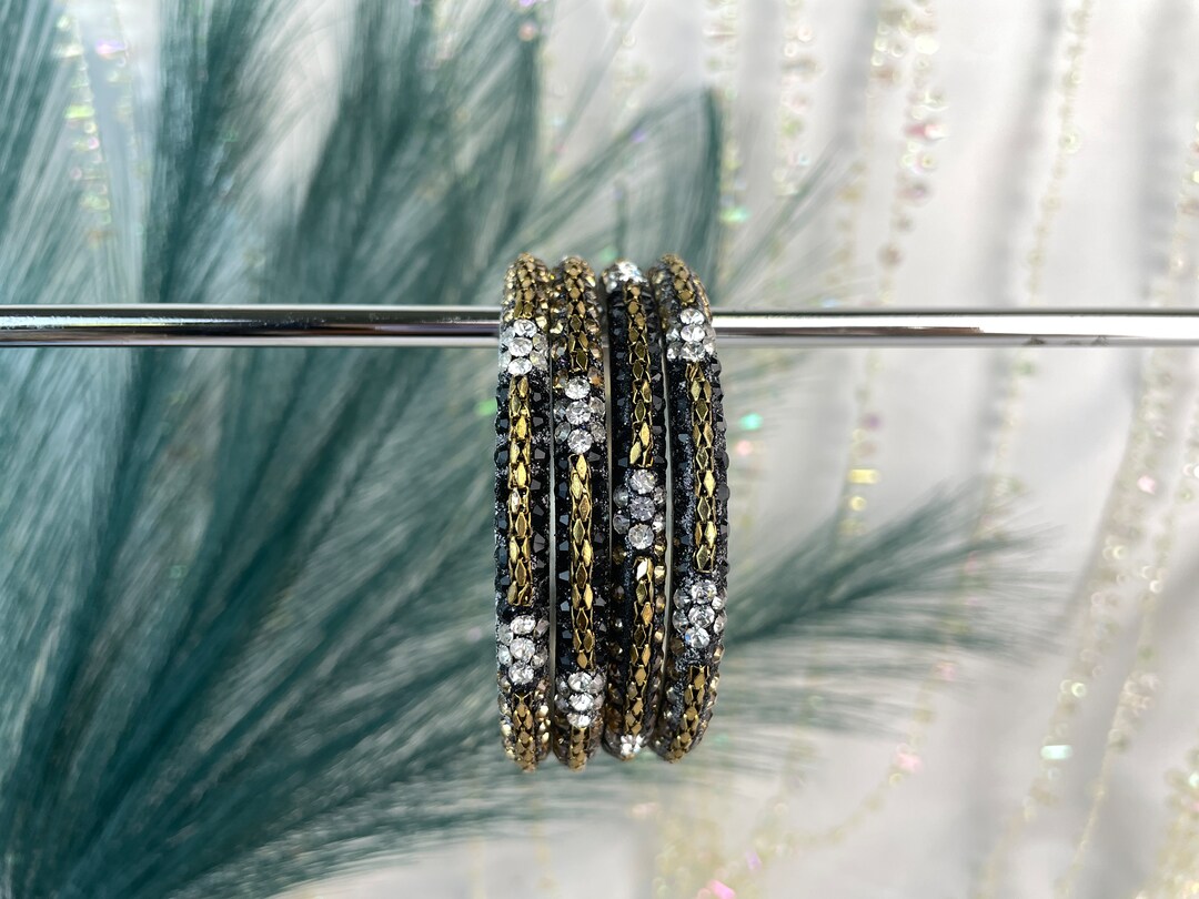 Antique Black Set of 4 Churi - Indian Jewellery - Etsy UK