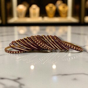 Maroon Churi Bangle Set Indian Pakistani Wedding Jewelry Bridal Party ...
