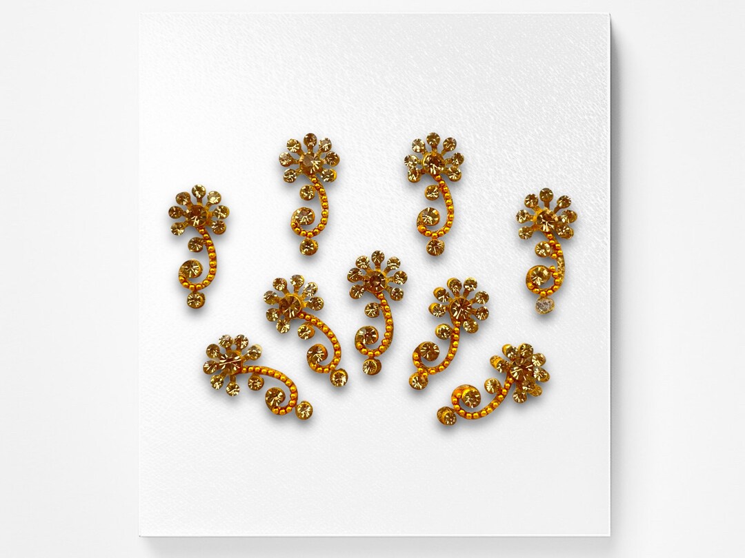 Gold Large Flower Bindi - Indian Jewellery - Etsy