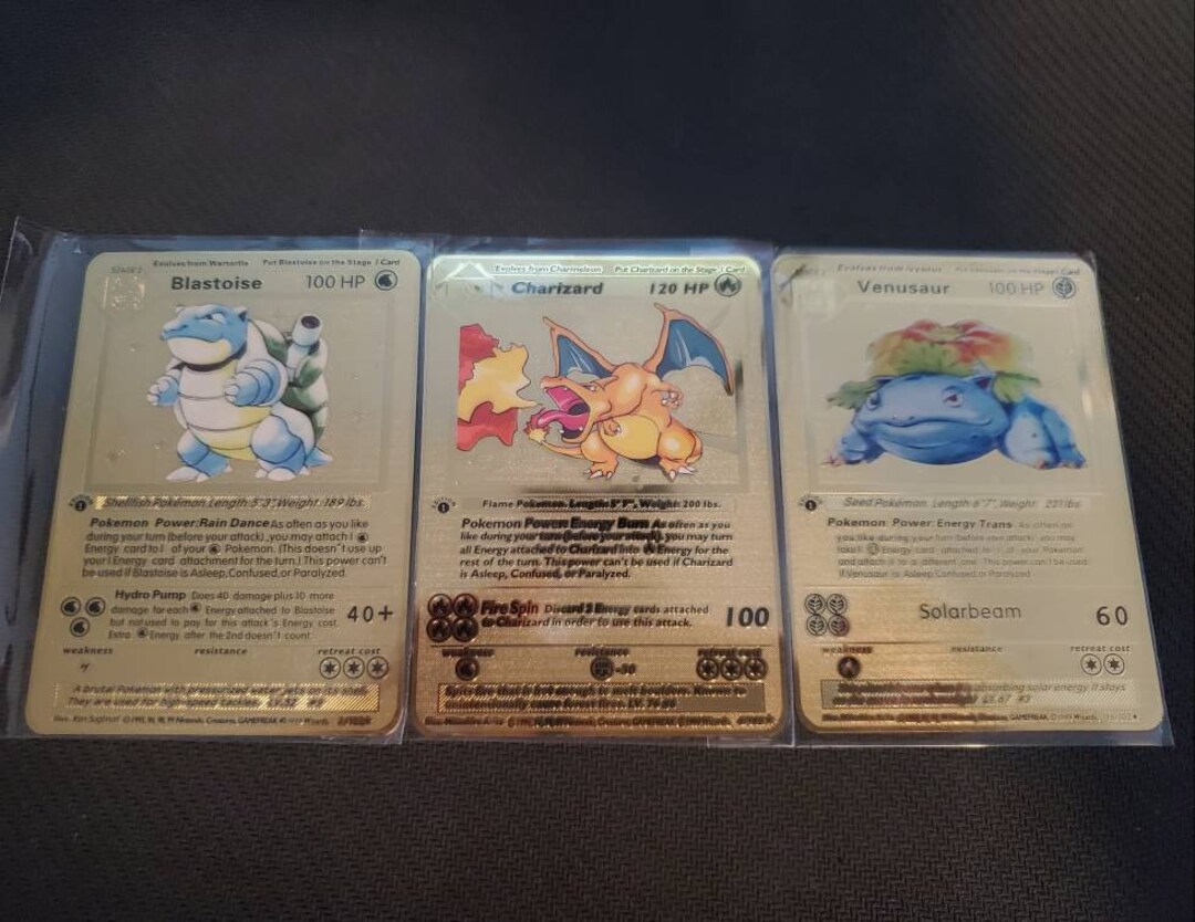 Pokemon Metal Charizard Base Set Blastiose and Venasaur!!! - Etsy