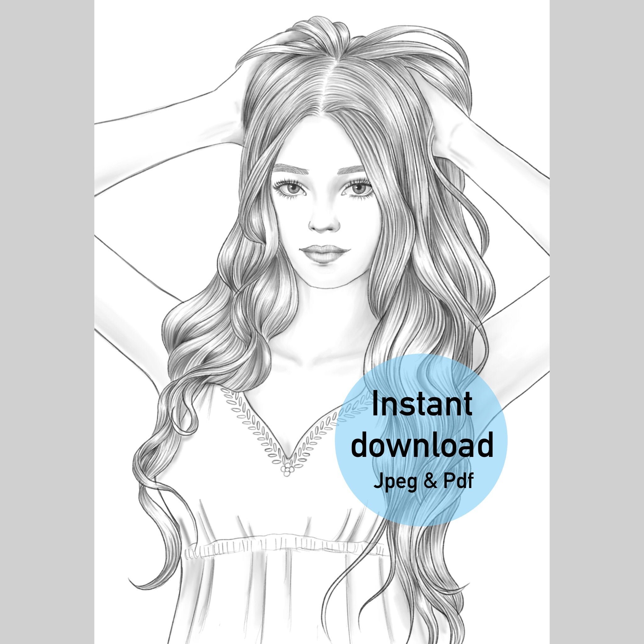 Wake Up Coloring Page Grayscale Instant Download Printable | Etsy