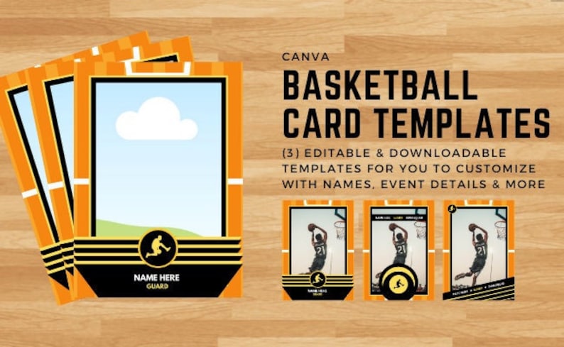 Basketball Card Template for Youth Sports | Completely Customizable (3 ...