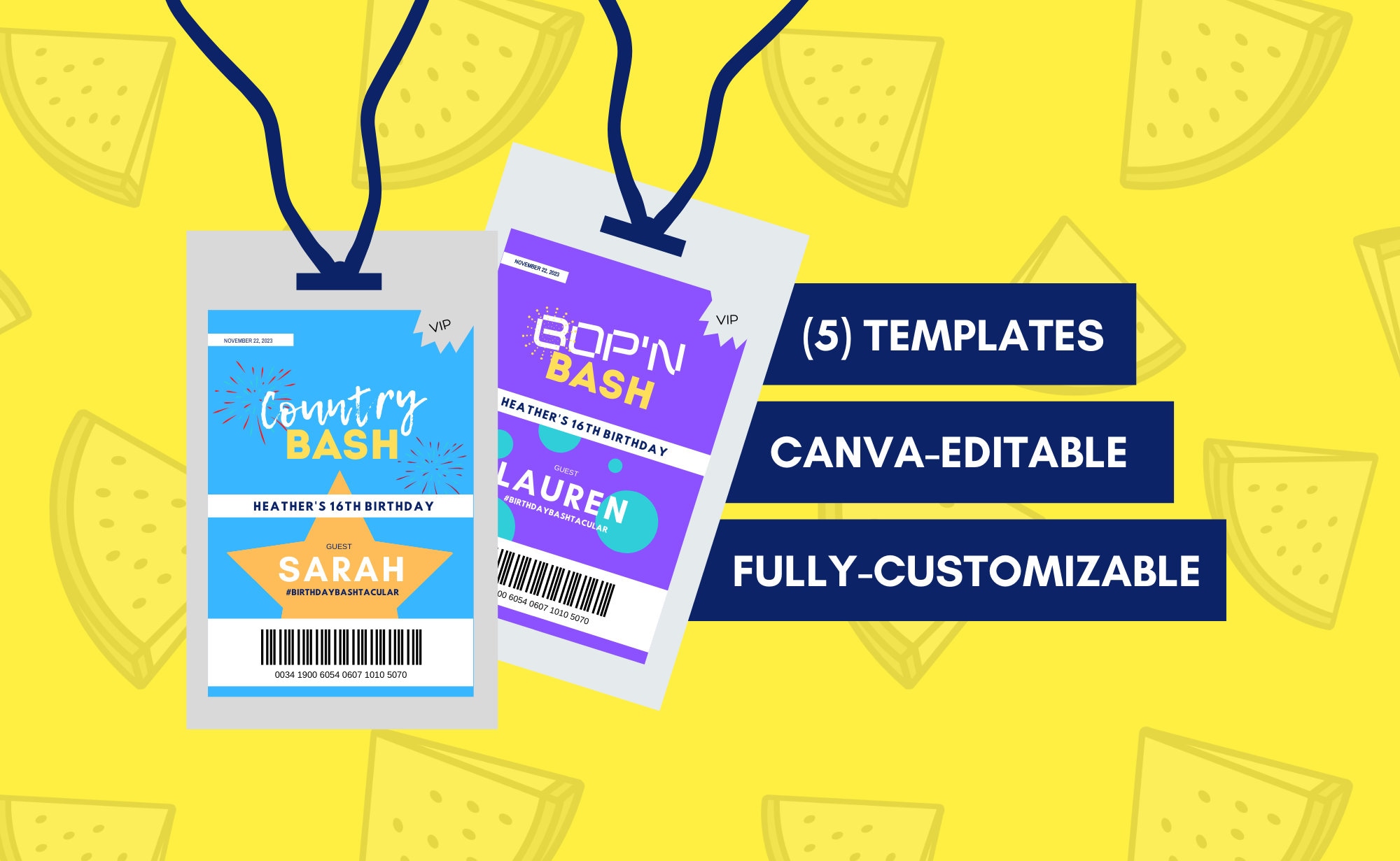 Backstage VIP Party Passes - Completely Customizable, All Access Badges ...