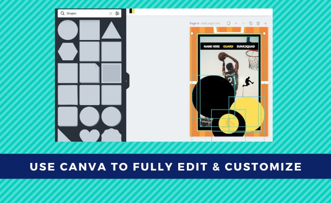 Basketball Card Template for Youth Sports | Completely Customizable (3 ...