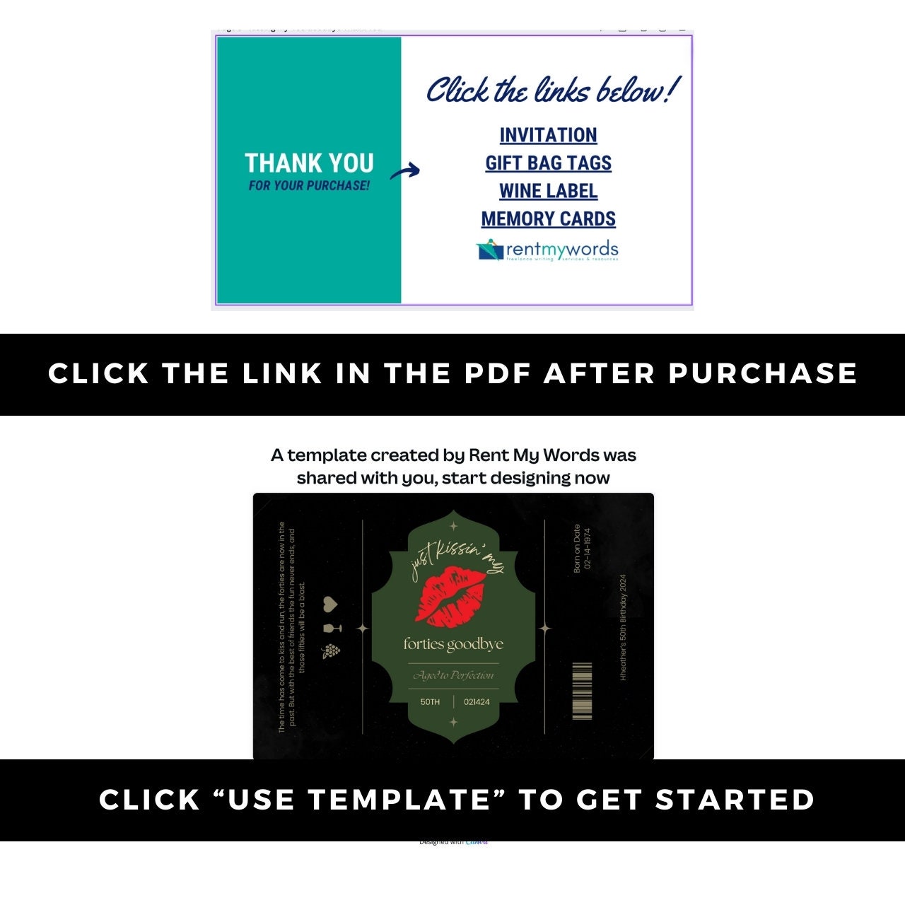 Kiss My 40s Goodbye Birthday Invitations and More | Completely ...