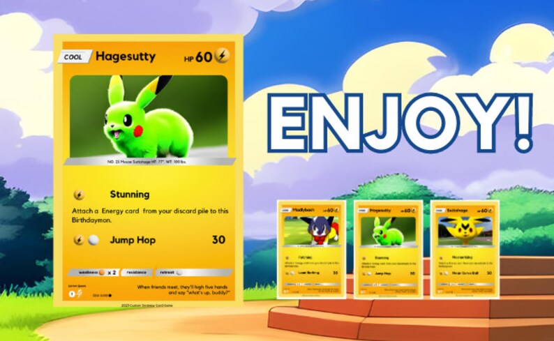 Pokémon-inspired PDF Card Template | Completely Customizable | Edit ...