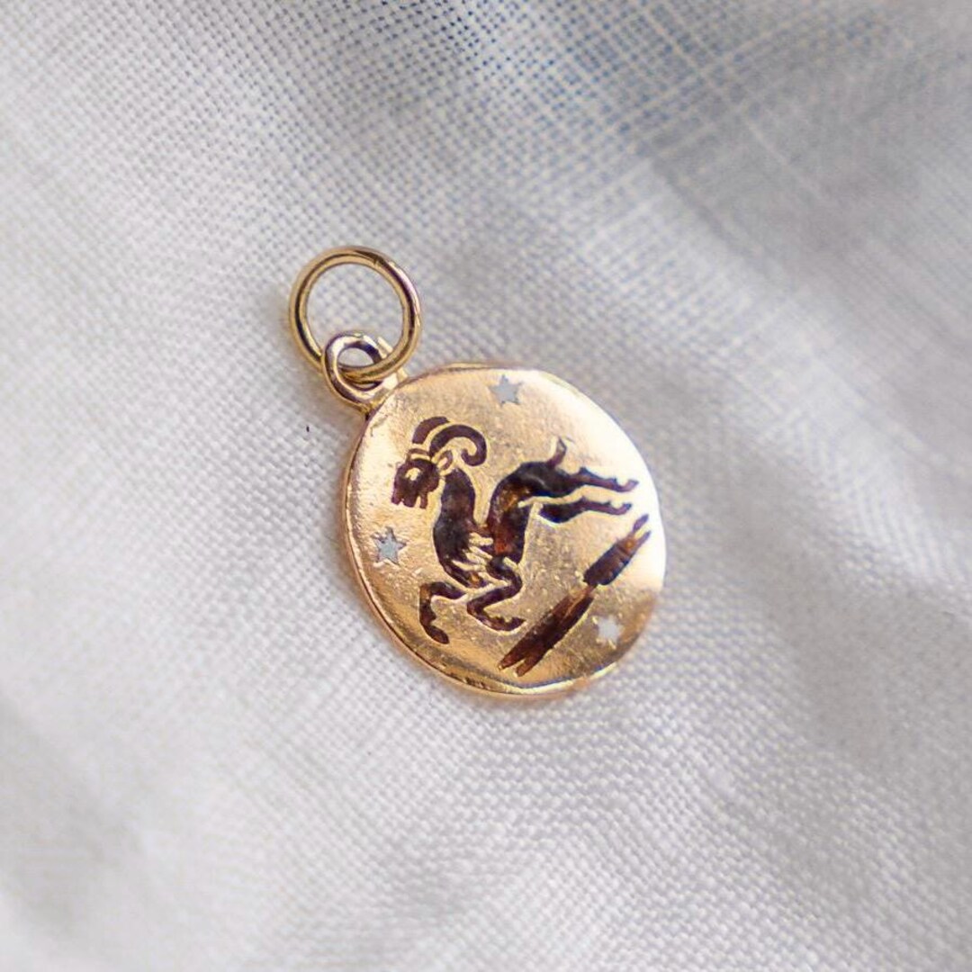 Vintage 18k Petite Aries Medallion in Solid Zodiac Pendant Medallion ...