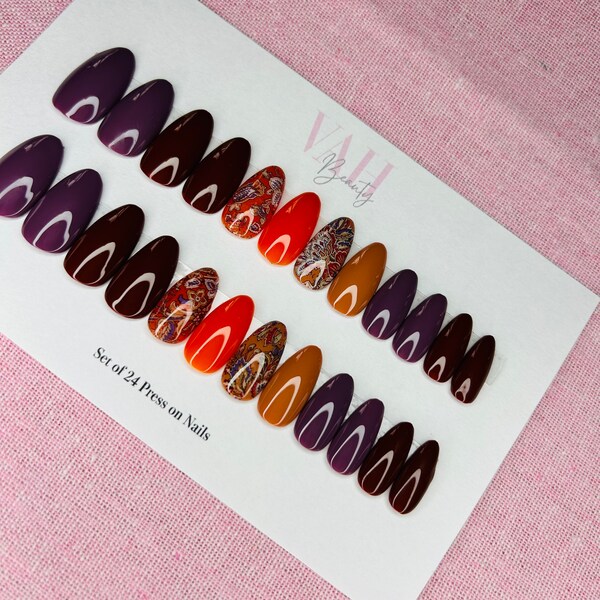Fall Press on Nails - Etsy