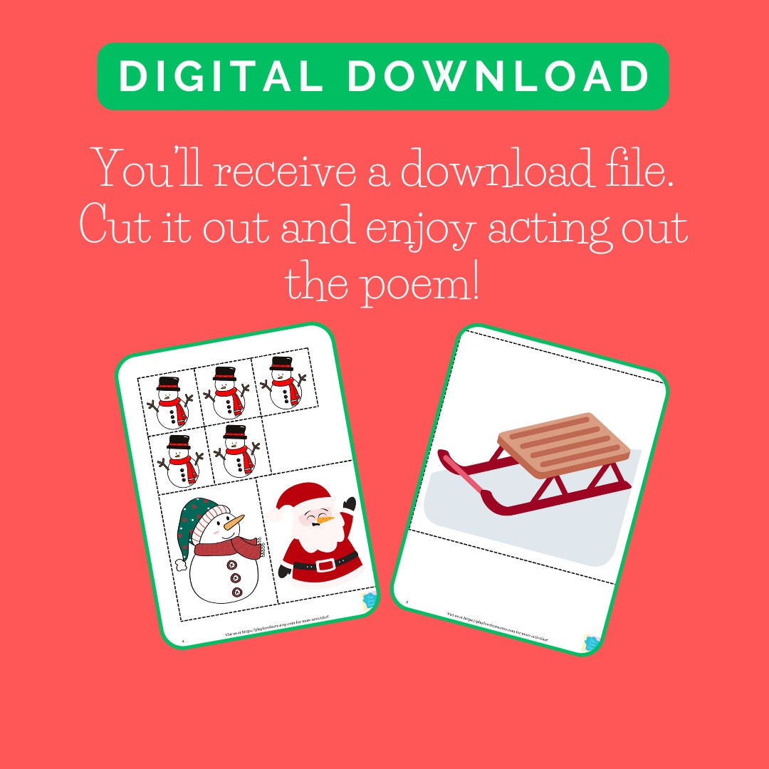 Five Little Snowmen Poem Activity Printout | DIGITAL DOWNLOAD | Toddler ...
