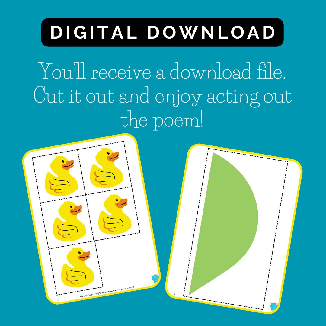 Five Little Ducks Poem Activity Printout | DIGITAL DOWNLOAD | Toddler ...