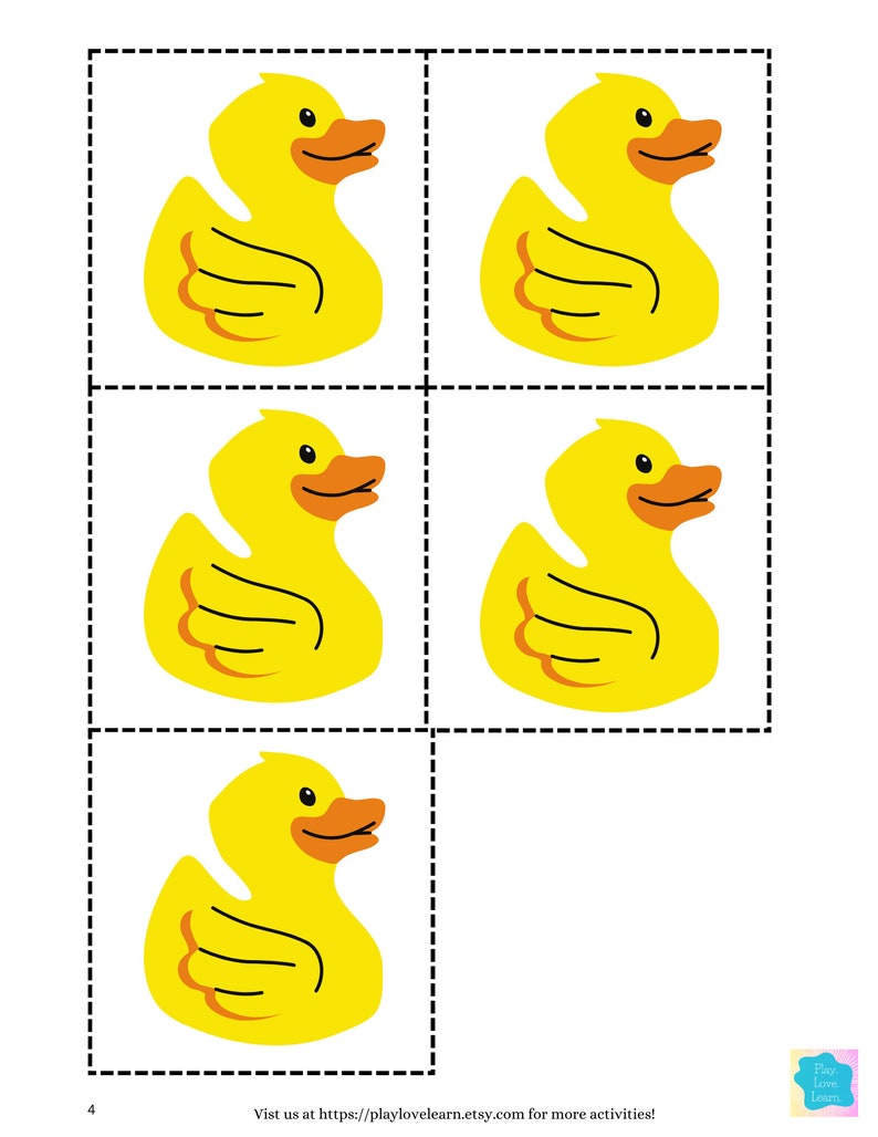 Five Little Ducks Poem Activity Printout DIGITAL DOWNLOAD Toddler and ...