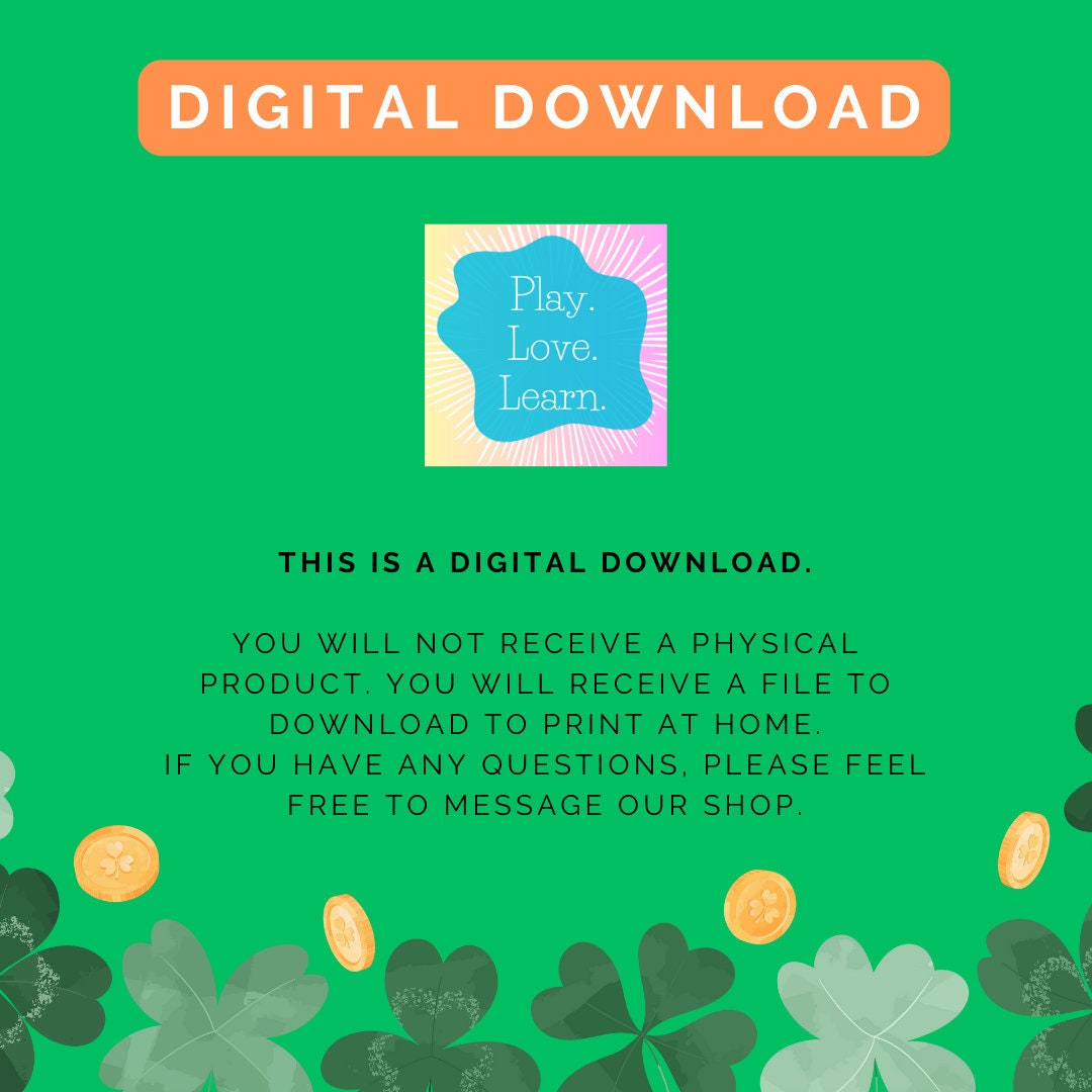 St Patricks Day Matching Game DIGITAL DOWNLOAD Toddler Activity ...