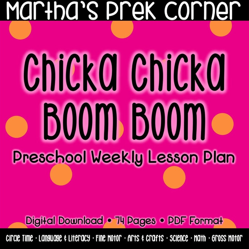 Chicka Chicka Boom Boom Preschool Lesson Plan - Etsy