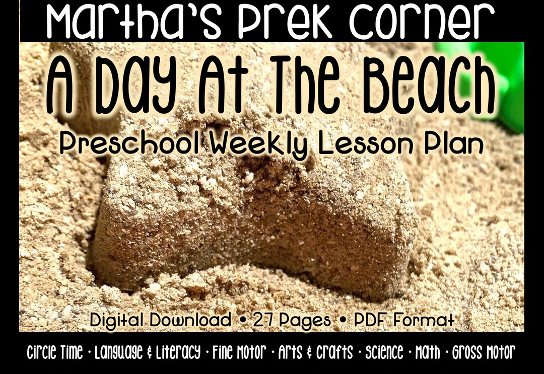 Preschool Lesson Plan: A Day at the Beach - Etsy
