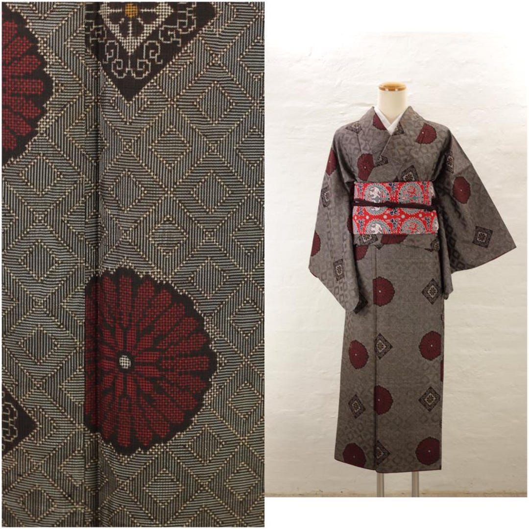 Antique Mud Dye 'doro Oshima Tsumugi' Kimono | Silk | Traditional ...