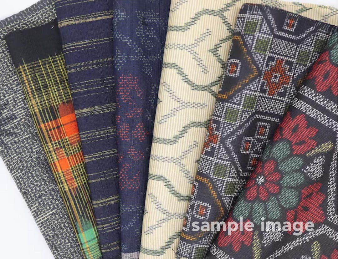 Vintage Japanese Kimono Scrap Pack FUYU – 7 Tsumugi Silk Pieces |winter ...
