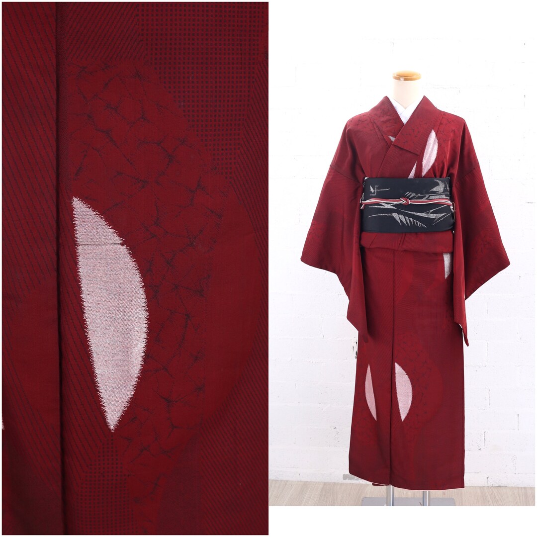 Petit Size 1940's Antique Dark Red Omeshi Kimono Silk - Etsy