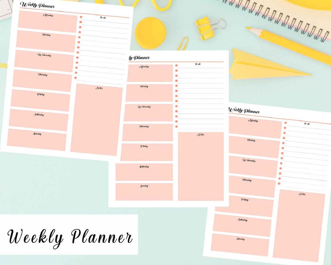 Weekly Planner Printable to Do List, Weekly Planner, Weekly Tracker ...