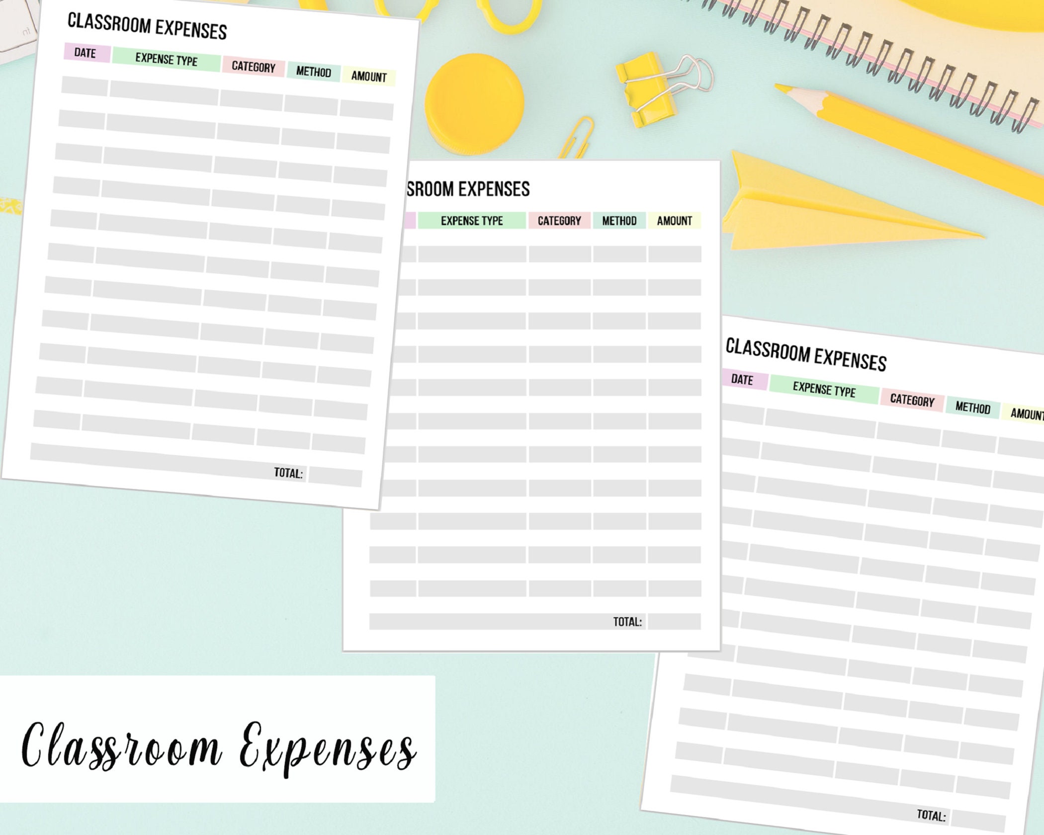 Printable Classroom Expenses Printable Planner Insert - Etsy