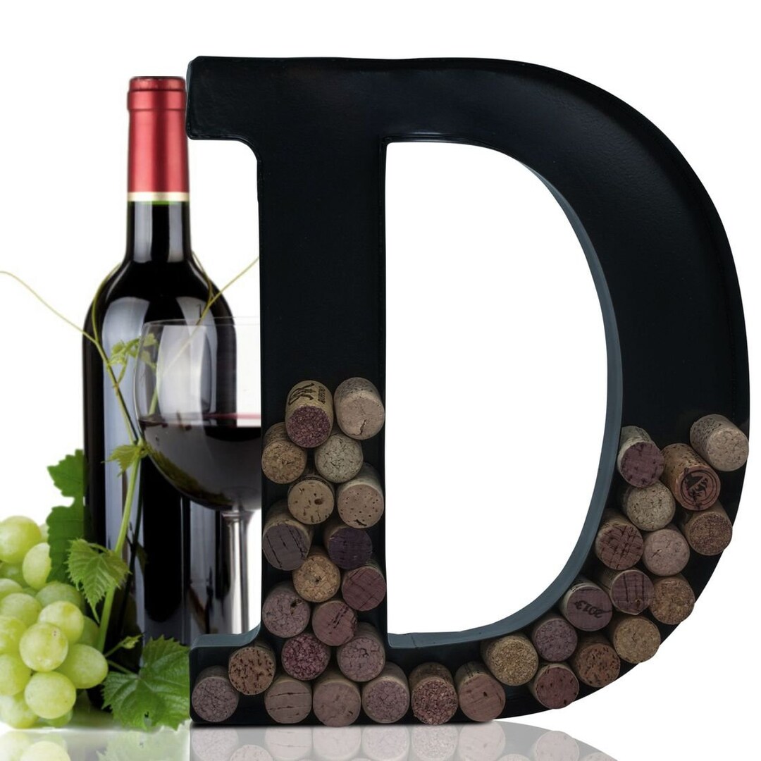 Personalized Wine Cork Holder Letter D Alphabet Shape Letra Abecedario ...