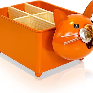 Desk Organizer CAT Design Storage Compartments - Gifts for Animal ...