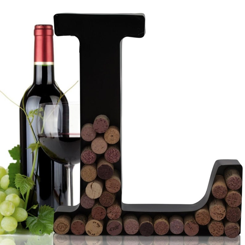 Personalized Wine Cork Holder Letter L Alphabet Shape Letra - Etsy