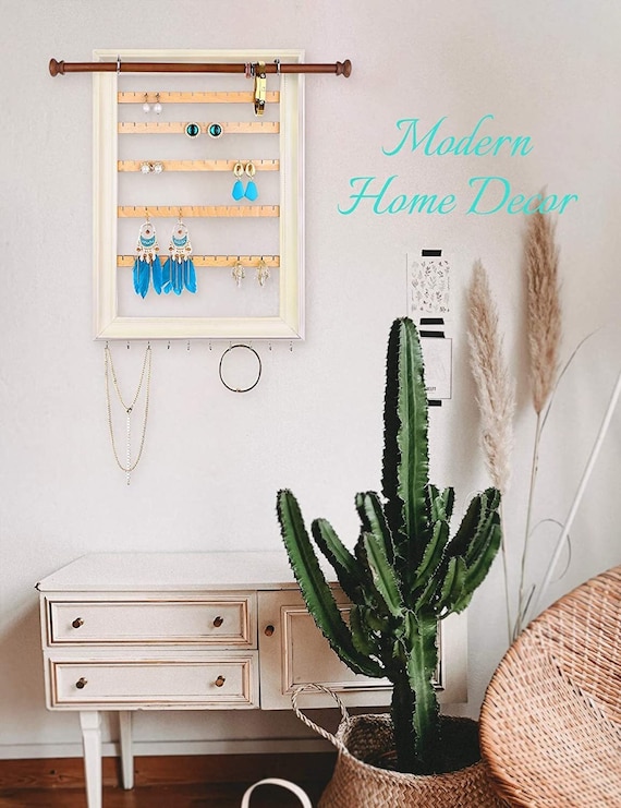 Wall Mounted Jewelry Box BOHO Rustic Organizer Hanger Storage - Etsy
