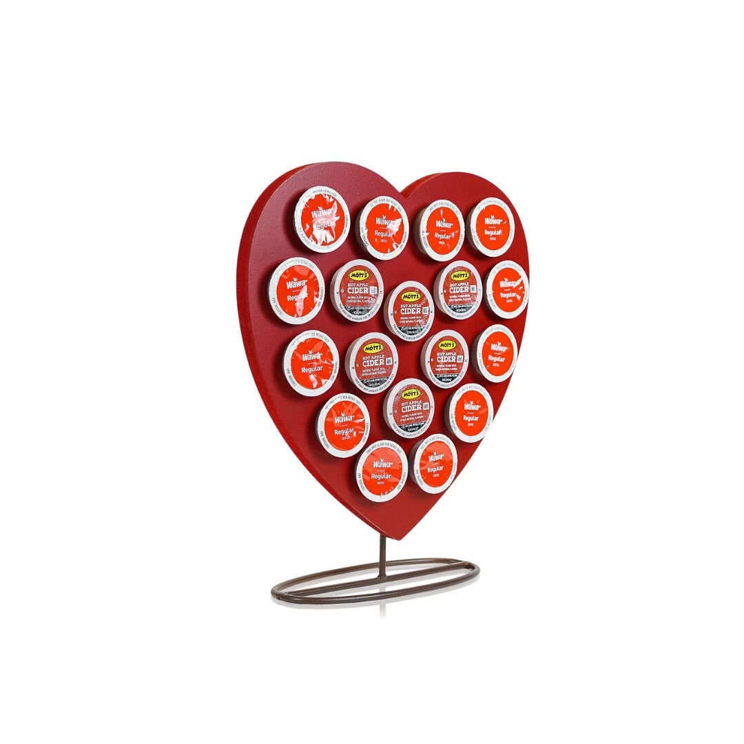 Coffee K-cup Holder Red Heart Storage Large 18" Tall Gifts for ...