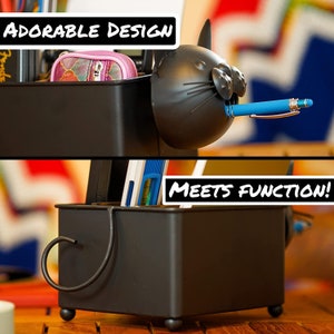 Desk Organizer CAT Design Storage Compartments - Gifts for Animal ...