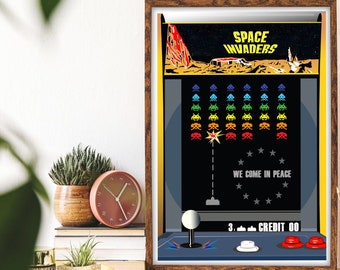 Space Invaders Poster - Etsy