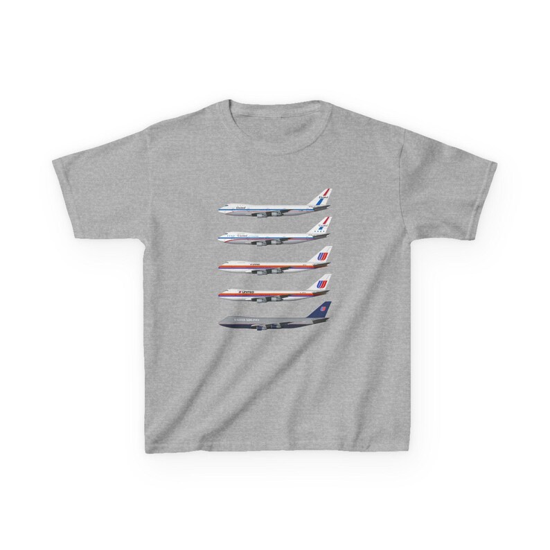 United Airlines Boeing 747-100 Livery Evolution Unisex Kids T-shirt - Etsy