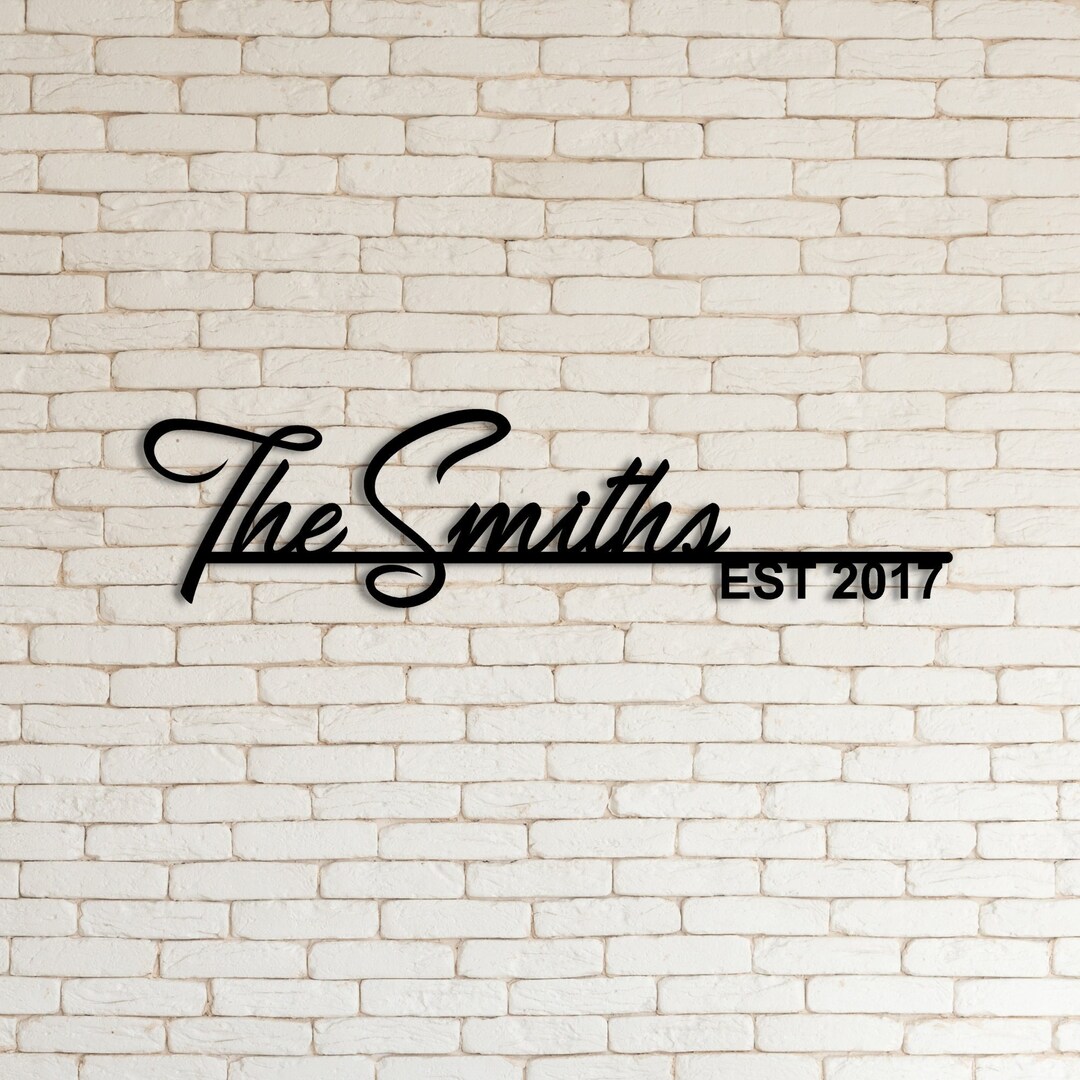 Personalized Family Name Sign Metal Last Name Sign Family - Etsy
