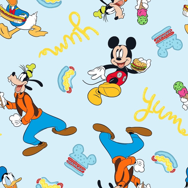 Mickey and Friends - Mickey and Friends Food - Sold by the Yard - Etsy