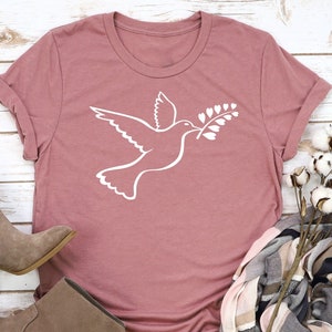 Peace Shirt, Pigeon Shirt, Peace T-shirt, Peace Sign Shirt, Olive ...