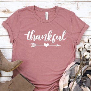 Thankful Tee, Thankful Shirt, Thanksgiving T Shirt, Fall Shirt, Women's ...