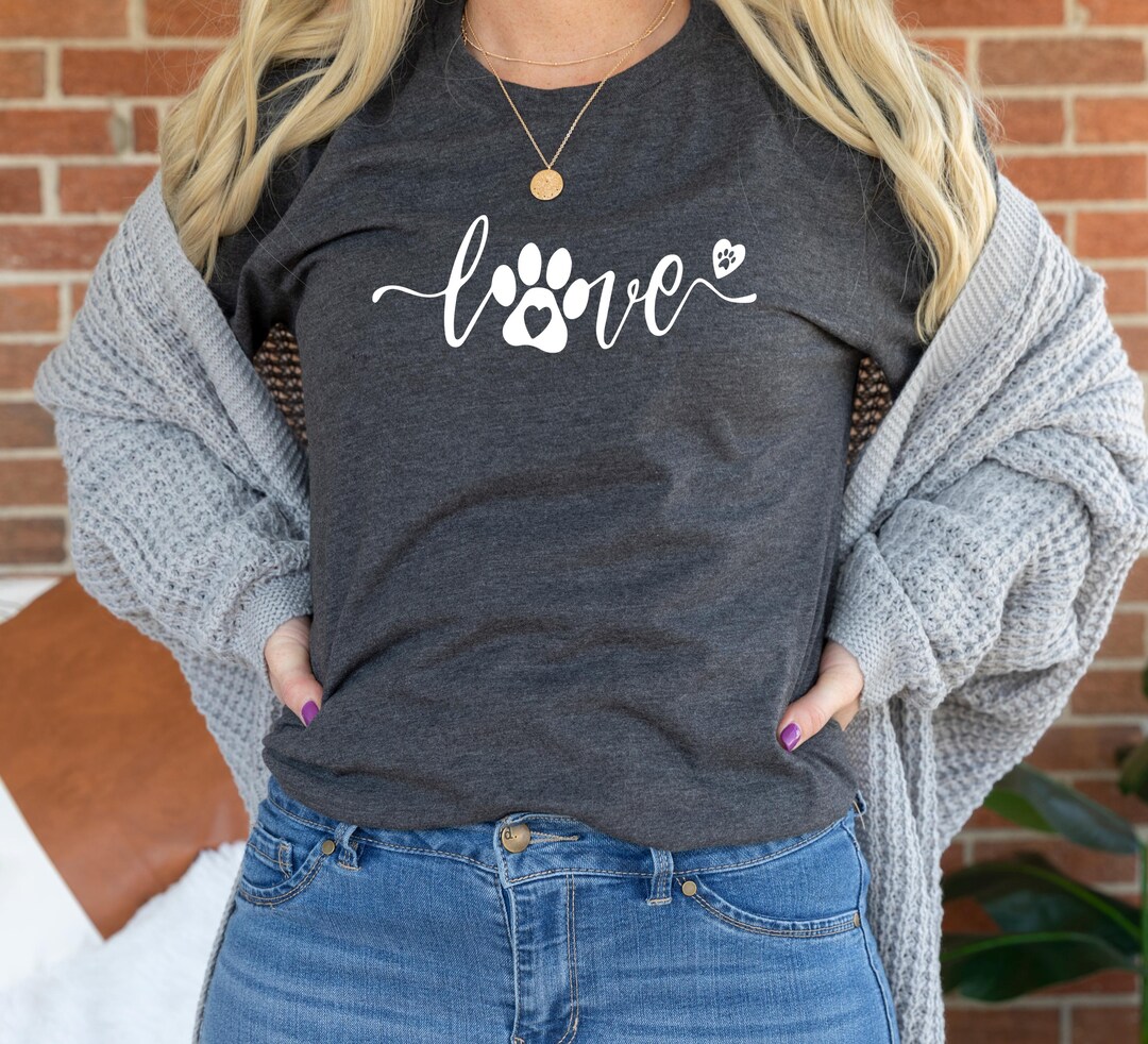 Dog Paw Tshirt, Love Dog Sweatshirt, Dog Lover Sweatshirt, Paw Print ...