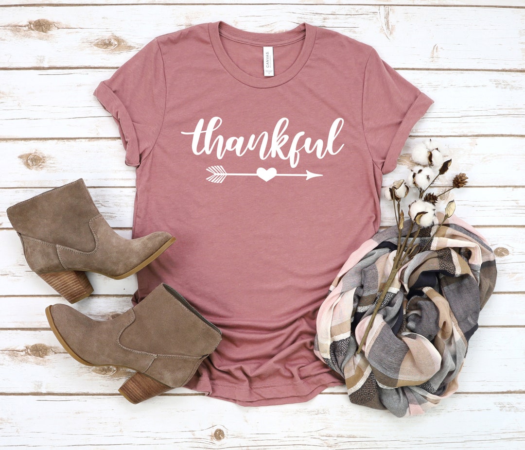 Thankful Tee, Thankful Shirt, Thanksgiving T Shirt, Fall Shirt, Women's ...