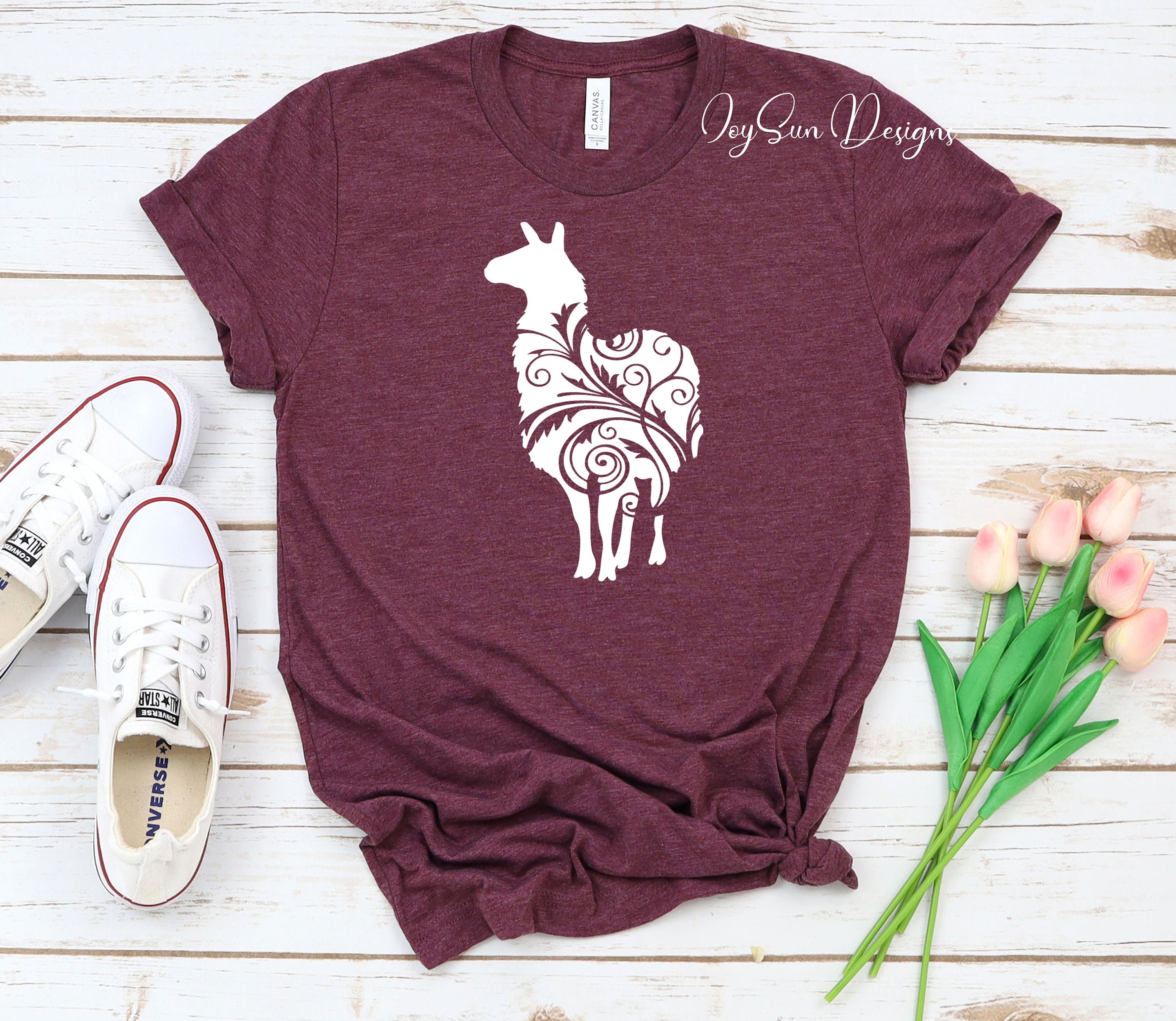 Llama Shirt Cute Llama Shirt Floral Llama Tees Llama with | Etsy