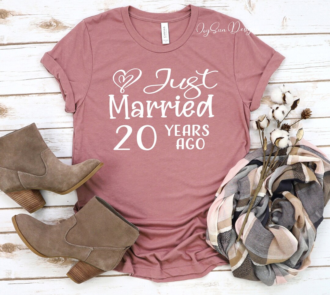 Just Married Tee,20th Wedding Anniversary Shirt,married 20 Years Ago ...