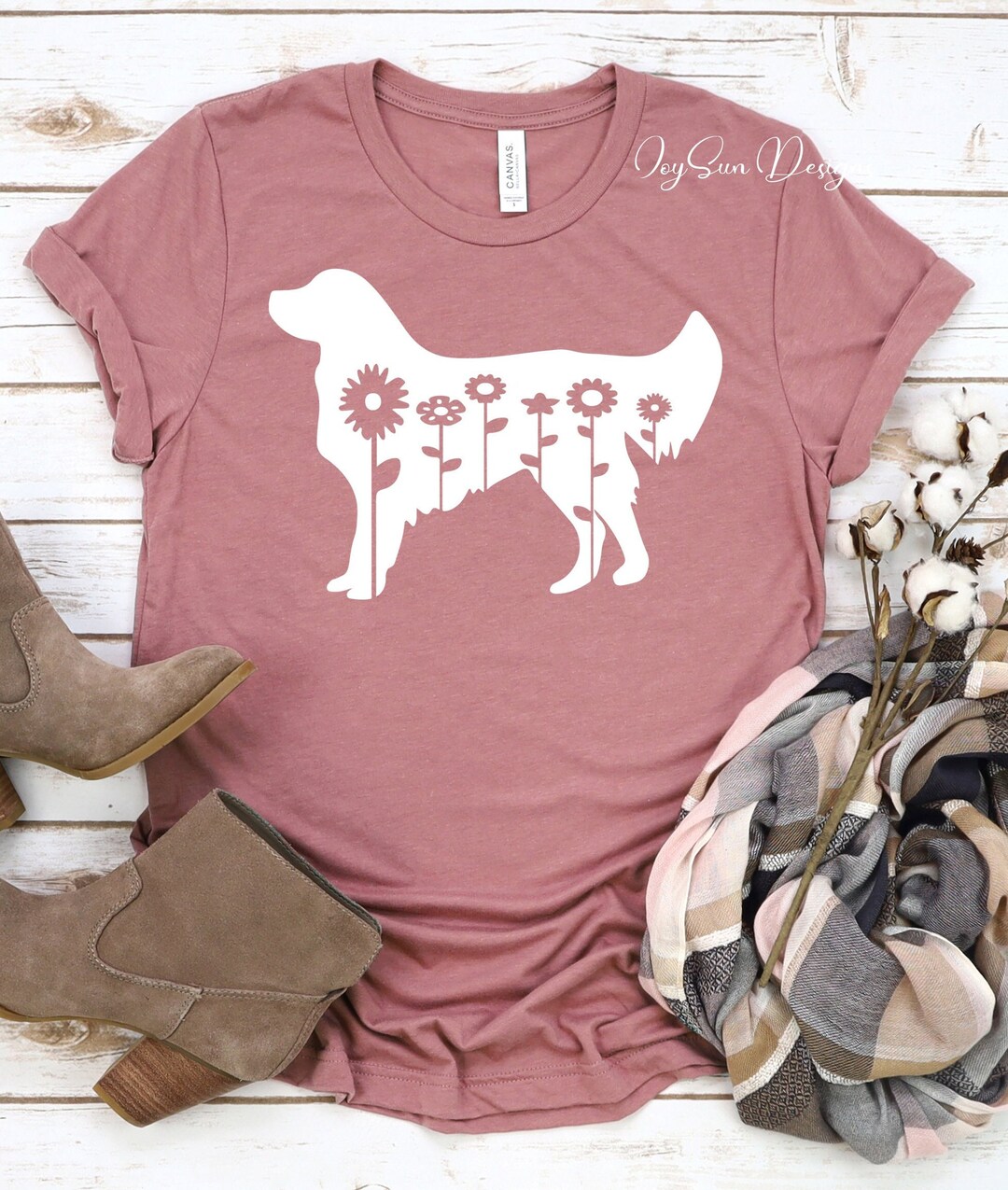 Golden Retriever Flower Tshirt, Golden Retriever Women Shirt, Golden Retriever Gifts Shirt ...