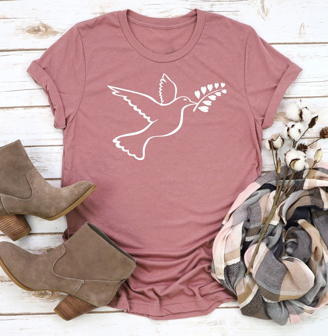 Peace Shirt, Pigeon Shirt, Peace T-shirt, Peace Sign Shirt, Olive ...