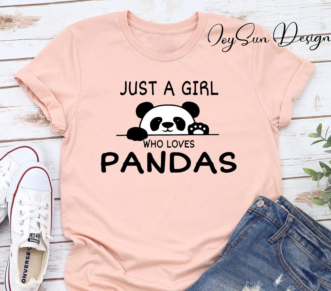 Panda T-shirt, Panda Girls Shirt, Just A Girl Who Love Pandas, Panda ...