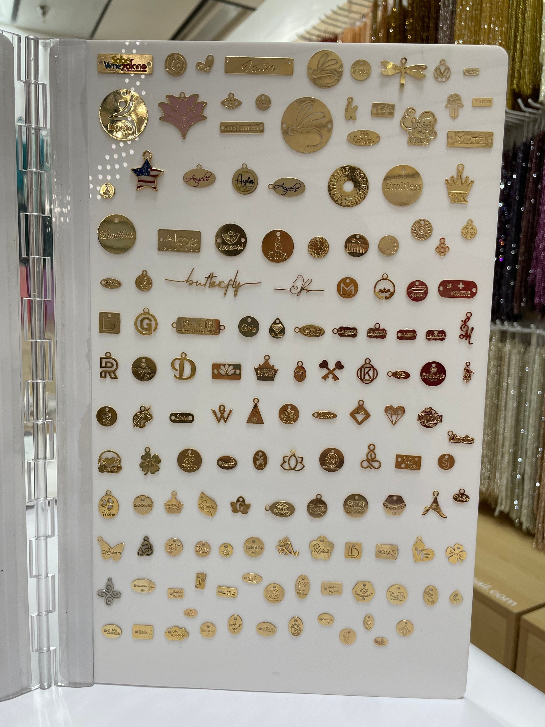 Custom Tag Engraved Jewelry Charms Gold Plated Brand Logo - Etsy